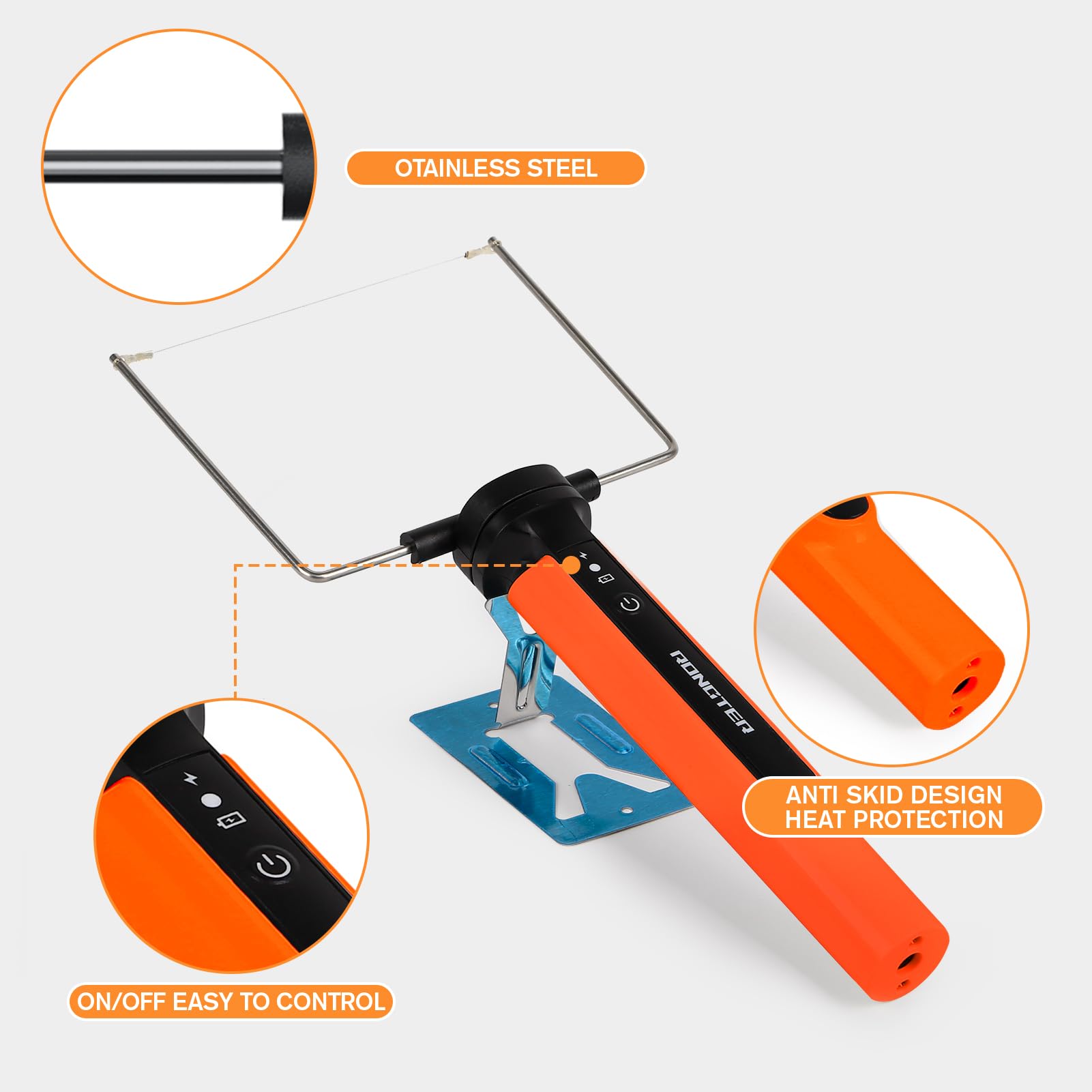 RONGTER 3 in 1 Hot Wire Foam Cutter Kit, Orange Foam Cutter Electric Foam Cutting Tool, Heated Foam Carving Knife Kit.