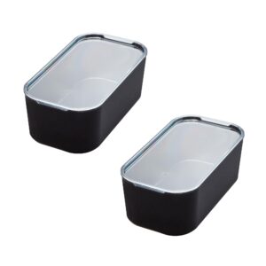 iDesign Short Inner Storage Bin with Lid, Set of 2, The Wallspace Collection, Clear Bin