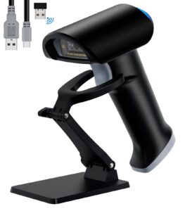 topwise g1-b 1d 2d wireless barcode scanner with holder