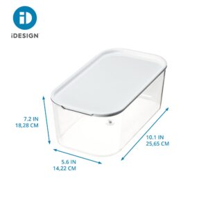 iDesign Short Inner Storage Bin with Lid, Set of 2, The Wallspace Collection, Clear Bin