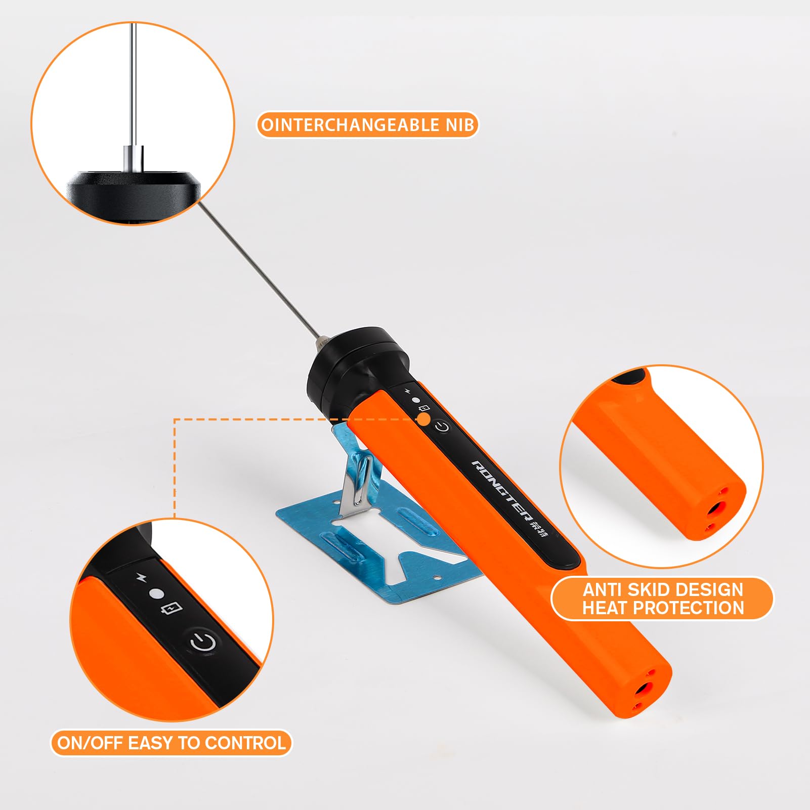 RONGTER 3 in 1 Foam Cutter Kit, Orange Foam Cutter Electric Foam Cutting Tool,Heated Foam Carving Knife Kit.