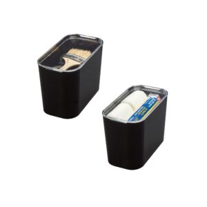 idesign tall inner storage bin with lid, set of 2, the wallspace collection, clear bin