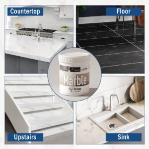 DWIL Marble Countertop Paint Kit, Epoxy Counter Top Refinishing Kit, Kitchen Bathroom Coating for Marble, Granite, Laminate, Ceramic Tile, Cover 45 sq.ft (Jazz White)