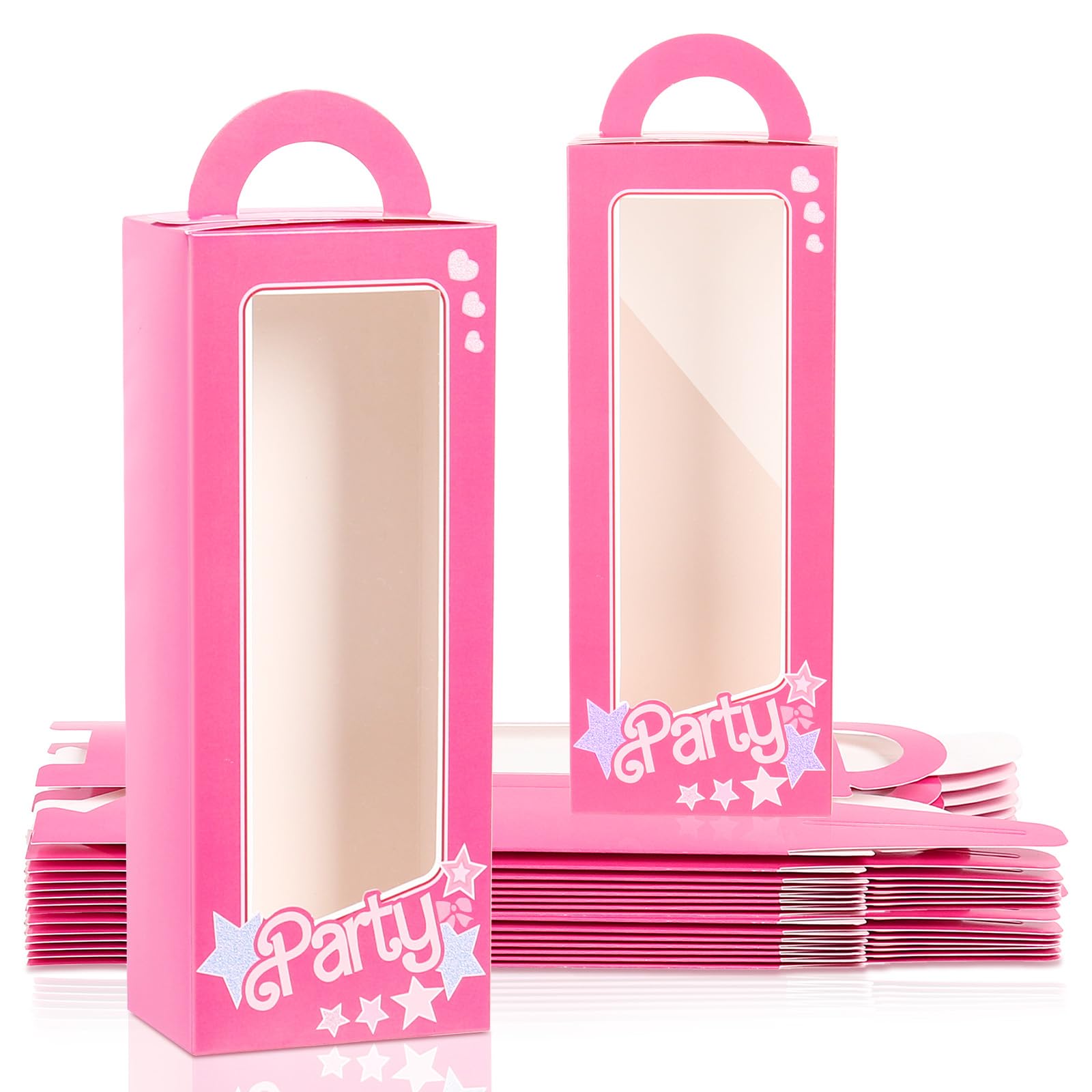 18 Pack Party Boxes Pink Candy Boxes Party Props Pink Gift Bags Party Favor Bags Goodie Bags Party Treat Bags Pink Doll Party Favor Boxes For Cute Girls Women