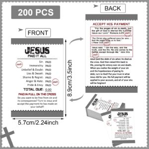 Noveread 200 Pcs Gospel Tract Card Salvation Cards Pocket Holy Postcard Prayer Postcards Christian Inspirational Bible Verses Bookmark for Christian Gift(Classic Color,Jesus Paid It All)