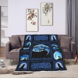 Wolf Blanket for Boys Man Wolf Throw Blanket Soft Warm Fleece Flannel Wolf Animals Theme Blanket Gifts for Girls Woman Adults Teenager Couch Sofa Bed 50"X40"