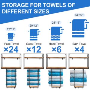 MOUGIGI Towel Rack Wall Mounted - Space-Saving Design for Small Bathrooms - Versatile Organizer for Towels, Blankets, and More - Ideal for RVs and Hotels