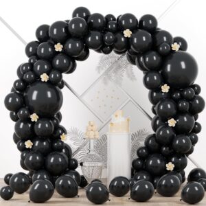 voircoloria 90pack black balloons different size 18/12/10/5 inch black balloon garland arch kit for graduation, wedding, birthday, new year, baby shower, anniversary, holiday party decorations