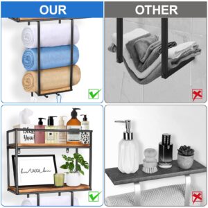 MOUGIGI Towel Rack Wall Mounted - Space-Saving Design for Small Bathrooms - Versatile Organizer for Towels, Blankets, and More - Ideal for RVs and Hotels