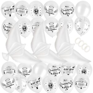 yfdffsdcy 40 pcs white dove memorial balloons to release in sky white funeral balloons for life party remembrance decorations personalized biodegradable balloons for dove balloons memorial release