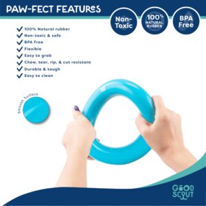 Good Scout Rubber Ring Dog Toy for Tugging & Chewing, Best Dog Toy for Fetch, Aggressive Chew Toy for Puppies & Adult Dogs, No Stuffing Dog Toy for Medium & Large Dogs