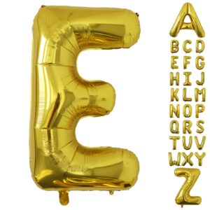 “40” inch large gold letter balloons, big size jumbo helium mylar foil party balloons"e"for birthday party decorations, party wedding bachelorette bridal shower decoration holiday balloon decoration