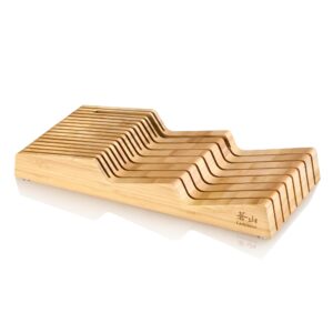 cangshan 503831 bamboo in-drawer 15-slot knife organizer