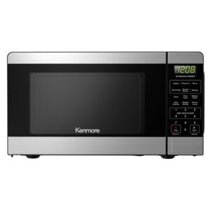 kenmore kmcmwp09s2-09 countertop microwave 6 auto-preset menus, child lock, defrost & express cooking features, 900 watt, 0.9 cu ft, stainless steel