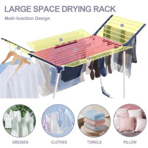 APEXCHASER Clothes Drying Rack, Foldable Laundry Rack with Sock Clips, Indoor/Outdoor for Towels, Clothes, Dress