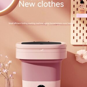 11L/370oz Powerful Portable Washing Machine, Foldable Mini Washer for Baby Clothes,Underwear, Small Items,3 Modes - Apartment,Dorm,Camping,Travel (Pink-A)