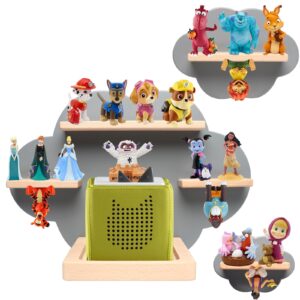 opermaxer for toniebox and for tonie shelf cloud, tonies storage for tonie figures characters, floating shelves magnetic wall shelf for children play room, charging station, grey（3 pcs）