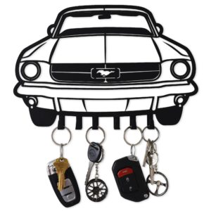 mooh car key holder for wall - metal automotive key holder with 6 hooks - unique car gift for men, women, car lovers & enthusiasts - cool man cave decor