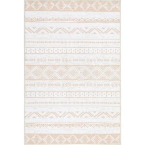 WondRg 6x9 Washable Area Rug Beige Boho Living Room Bedroom Large Throw Rug Non Slip Soft Modern Moroccan Indoor Floor Carpet for Dining Room Office Entryway Kitchen Nursery