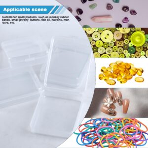 XhjzgcTech 12 Pcs Mini Clear Plastic Beads Storage Containers Box with Hinged Lid for Jewelry Beads Crayon Accessories Craft Organizers and Storage Boxes