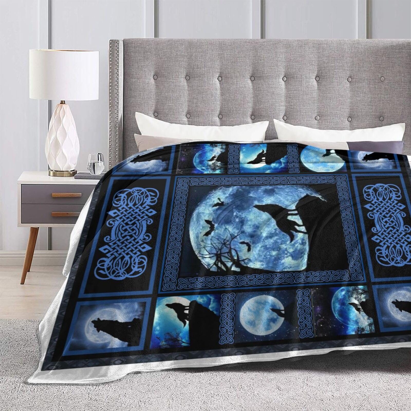 Wolf Blanket for Boys Man Wolf Throw Blanket Soft Warm Fleece Flannel Wolf Animals Theme Blanket Gifts for Girls Woman Adults Teenager Couch Sofa Bed 50"X40"