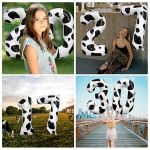 YFHVJTKO 40 Inch Cow Number 11 Foil Balloons 11 Celebration Decorations for Happy 11th Birthday Party Wedding Bridal Shower Engagement Photo Shoot Anniversary Decoration, Number 11 Black White Balloon