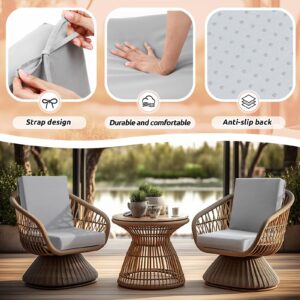 Patelai 2 Set Outdoor Dining Chair Cushions Patio Dining Chair Cushions High Back Patio Chair Cushions Weather Resistant Chair Cushion for Outdoor Furniture 42 x 21 x 3 in(Light Grey)