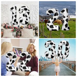 YFHVJTKO 40 Inch Cow Number 11 Foil Balloons 11 Celebration Decorations for Happy 11th Birthday Party Wedding Bridal Shower Engagement Photo Shoot Anniversary Decoration, Number 11 Black White Balloon