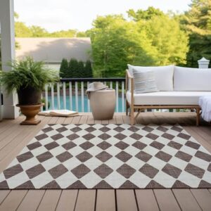 Addison Rugs Chantille ACN578 Brown 8' x 10' Indoor Outdoor Area Rug, Easy Clean, Machine Washable, Non Shedding, Bedroom, Living Room, Dining Room, Kitchen, Patio Rug