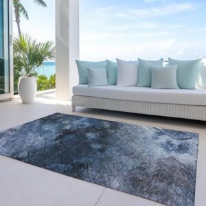 Addison Rugs Chantille ACN590 Blue 8' x 10' Indoor Outdoor Area Rug, Easy Clean, Machine Washable, Non Shedding, Bedroom, Living Room, Dining Room, Kitchen, Patio Rug