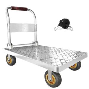 folding platform cart dolly cart push cart dolly moving platform (1500 lbs small(27x19inch))