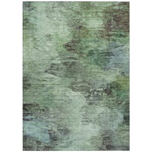 addison rugs chantille acn592 green 3' x 5' indoor outdoor area rug, easy clean, machine washable, non shedding, bedroom, living room, dining room, kitchen, patio rug