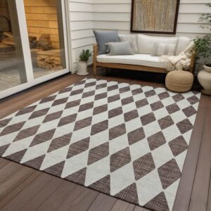 Addison Rugs Chantille ACN578 Brown 8' x 10' Indoor Outdoor Area Rug, Easy Clean, Machine Washable, Non Shedding, Bedroom, Living Room, Dining Room, Kitchen, Patio Rug