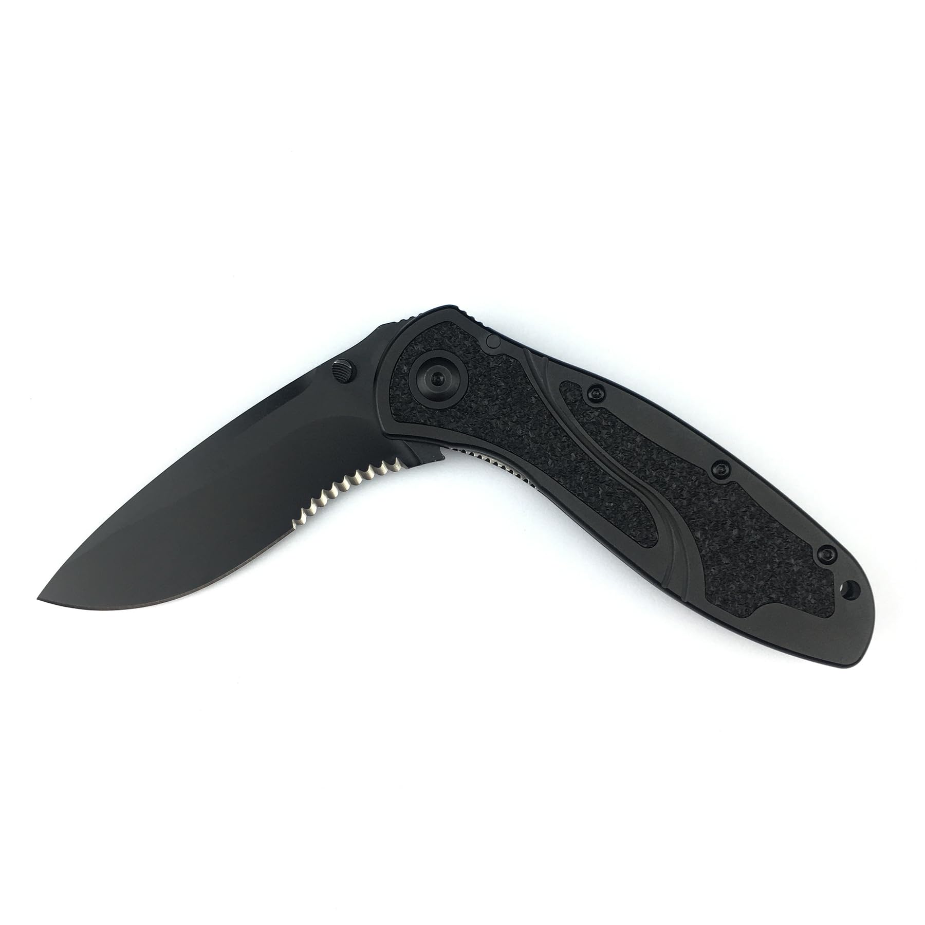 7.8 Inch Black Blur Pocket Knife, Assisted Opening Folding Knife with Thumd Stud, 8Cr13Mov Steel Blade Aluminum Handle, Serrated Pocket Knife with Pocketclip for EDC