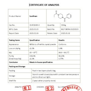 Akersunder Sunifiram Powder, Purity 99+%, 25 Grams. Include 100mg Scoop