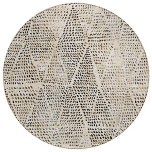 addison rugs chantille acn591 beige 8' x 8' indoor outdoor round rug, easy clean, machine washable, non shedding, bedroom, living room, dining room, kitchen, patio rug