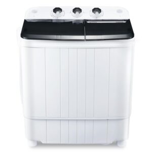 portable washers 17.6lbscompact washing machine and spinner twin tub washer and dryers for home apartment dorms,black…