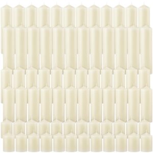 mtlee set of 72 ivory pillar candles 2 x 3, 2 x 6, 2 x 8 inch smokeless and dripless unscented large candles pillar long clean burning rustic pillar candles set for wedding dinner and home decor