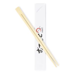 otemoto 100 disposable chopsticks | paper sleeve | bamboo wooden chop sticks - bamboo chopstick bulk - disposable utensils premium quality - (50 pairs)