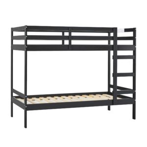 walker edison modern twin-size children's bed frame bedroom, twin-size, black