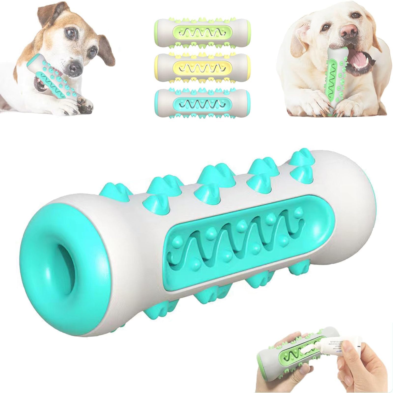 The Poochchew - 2024 Best Dog Chew Toothbrush, 360° Dog Toothbrush Chew Toy, Dog Teeth Cleaning Toy for Aggressive Chewers, Deep Clean, Revolutionise Your Dog's Dental Care (Blue)