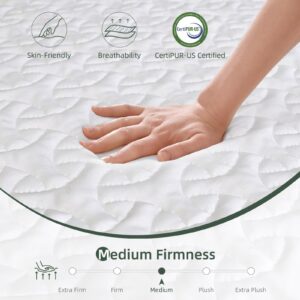 Crystli King Mattress, 10 inch King Memory Foam Mattress in a Box for Sleep Support & Pressure Relief, CertiPUR-US Certified Foam, Medium Firm, Fiberglass Free, Strong Edge Support