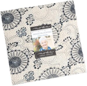 indigo blooming layer cake®, 42-10" precut fabric quilt squares by debbie maddy