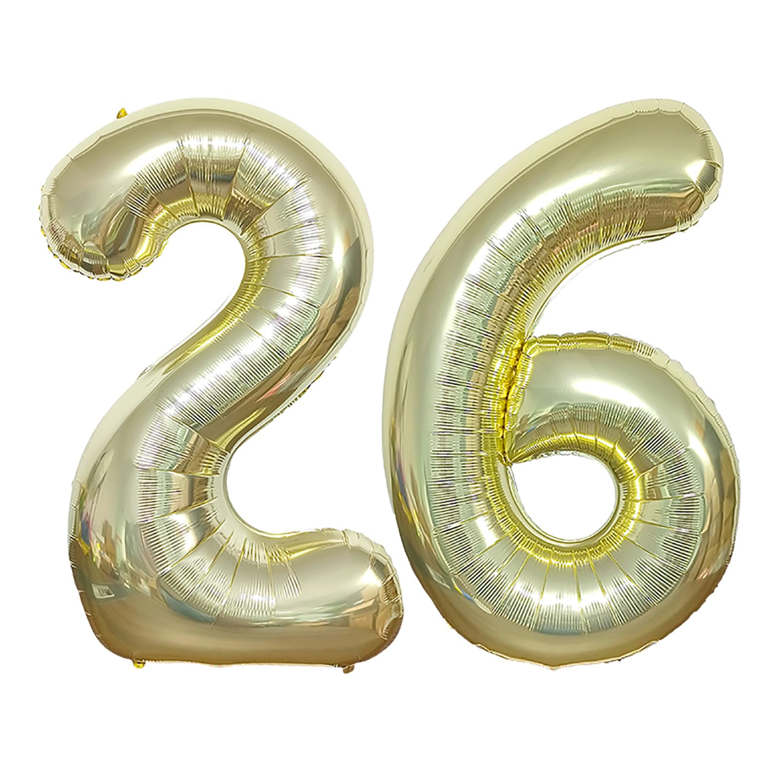 YFHVJTKO 40 Inch Number 26 Foil Balloons 26 Celebration Decorations for Happy 26th Birthday Party Wedding Bridal Shower Engagement Photo Shoot Anniversary Decoration, Number 26 Champagne Gold Balloon