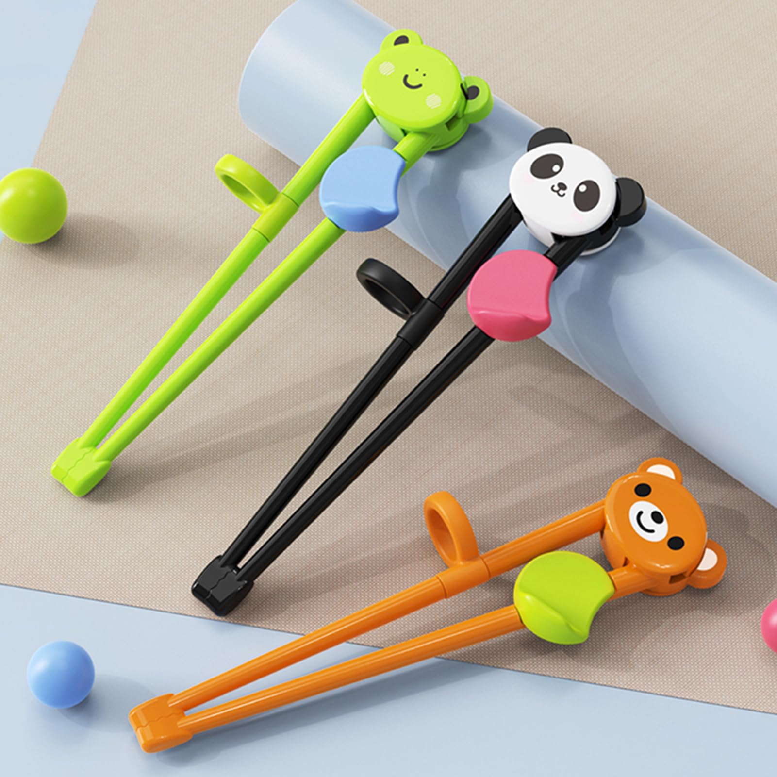 Black Panda Cartoon Animal Chopsticks Practice Helper, Children Practice Chopsticks Reusable Eating Training Tools,Cute Tableware Learn Tools Kitchen Utensils and Gadgets