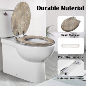 Elongated Toilet Seat Ceramic Floor Tiles Wall Tiles Natural Marble High Granite Surface For Resin Toilet Seat Quietly Slow Close with Quick-Release Hinges Toilet Seat with Cover Easy to Clean Install