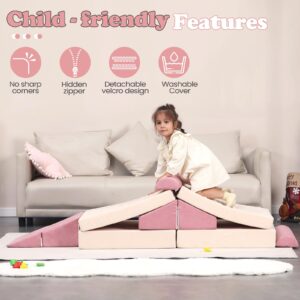 Annualring Kids Couch, 9 PCS Play Couch Sofa for Kids Imaginative Furniture Play Set for Creative Kids,Toddler to Teen Bedroom Furniture, Couch Sofa Foam Play Couch Indoor Outdoor