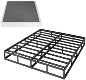 lijqci king box spring and cover set, 5 inch metal king size box spring only, low profile heavy duty bed base structure, non-slip, noise free, easy assembly