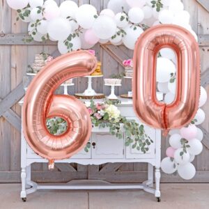 YFHVJTKO 40 Inch Number 52 Foil Balloons 52th Celebration Decorations for Happy 52th Birthday Party Wedding Bridal Shower Engagement Photo Shoot Anniversary Decoration, Number 52 Rose Gold Balloon