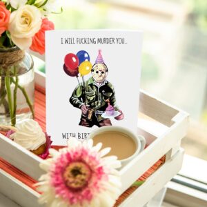 Bhiosng Funny Birthday Cards for Him Her, Horror Movie Theme Birthday Gift, 80s Pop Culture, Movie Art Prints, Handmade Happy Birthday Party Favors